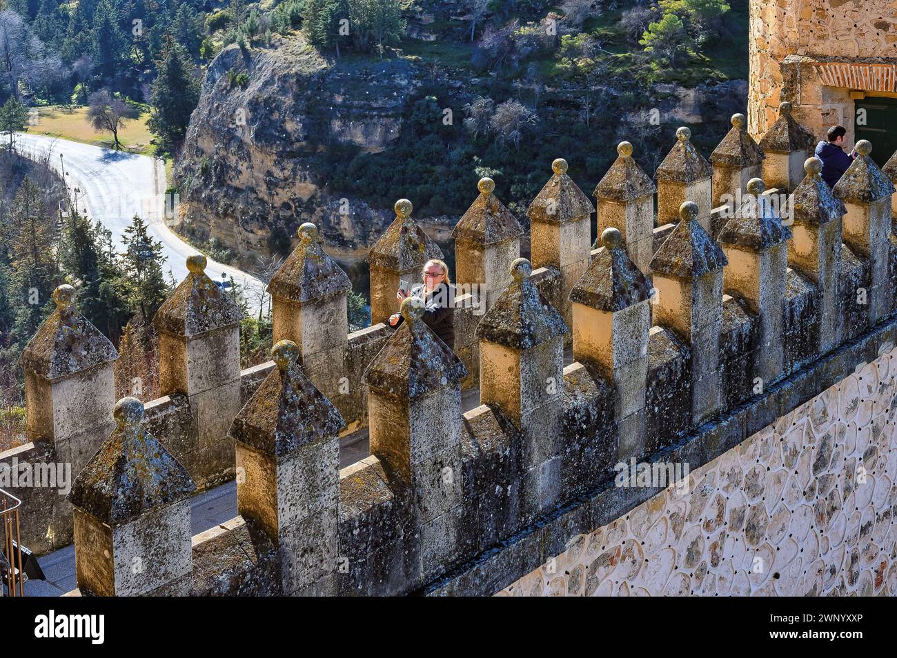 Fortified corridor with merlons in alcazar of SEGOVIA, SPAIN Stock ...
