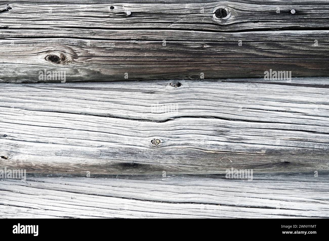 Background horizontal logs. Wooden background from shabby boards and ...