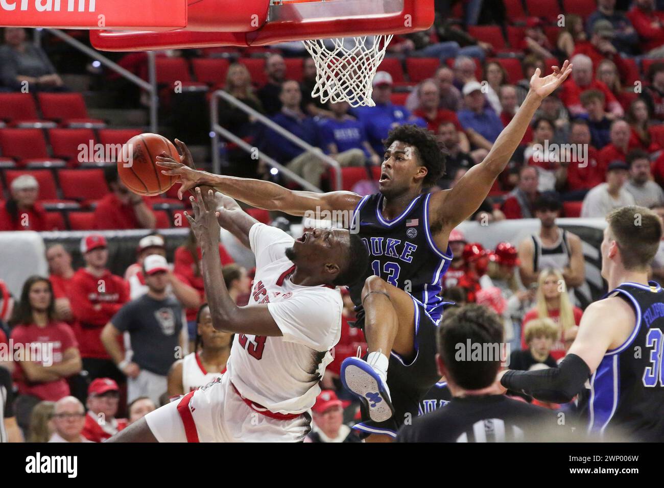 RALEIGH, NC - MARCH 04: Duke Blue Devils forward Sean Stewart (13) and ...