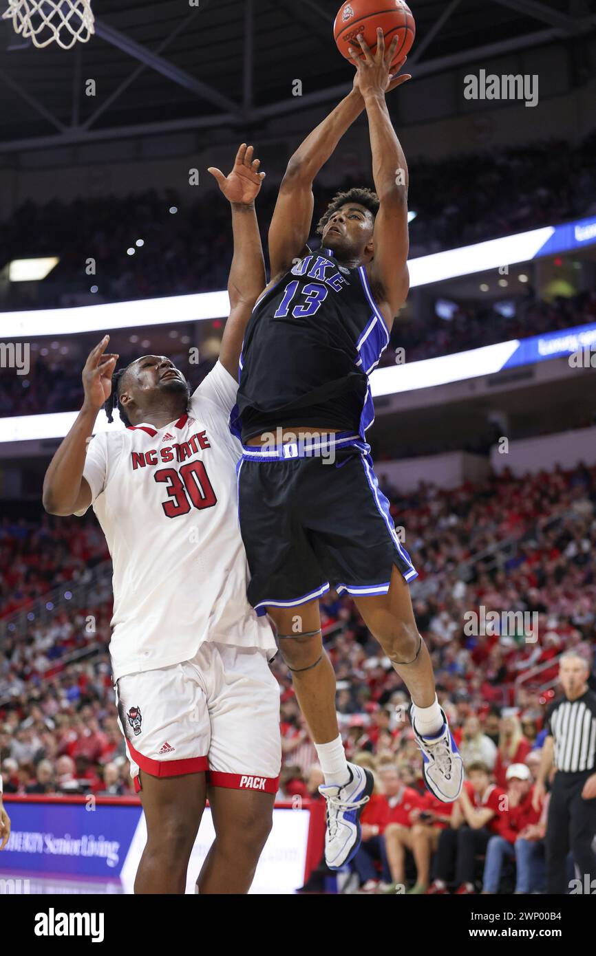 RALEIGH, NC - MARCH 04: Duke Blue Devils forward Sean Stewart (13 ...