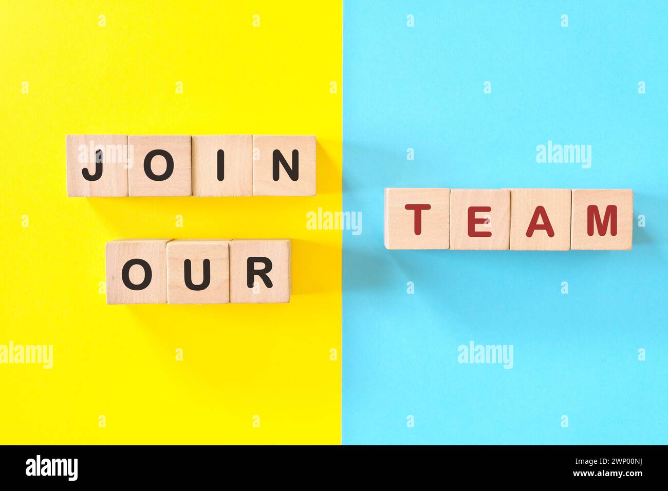 Join Our Team and Join Us job invitation announcement in wooden blocks ...