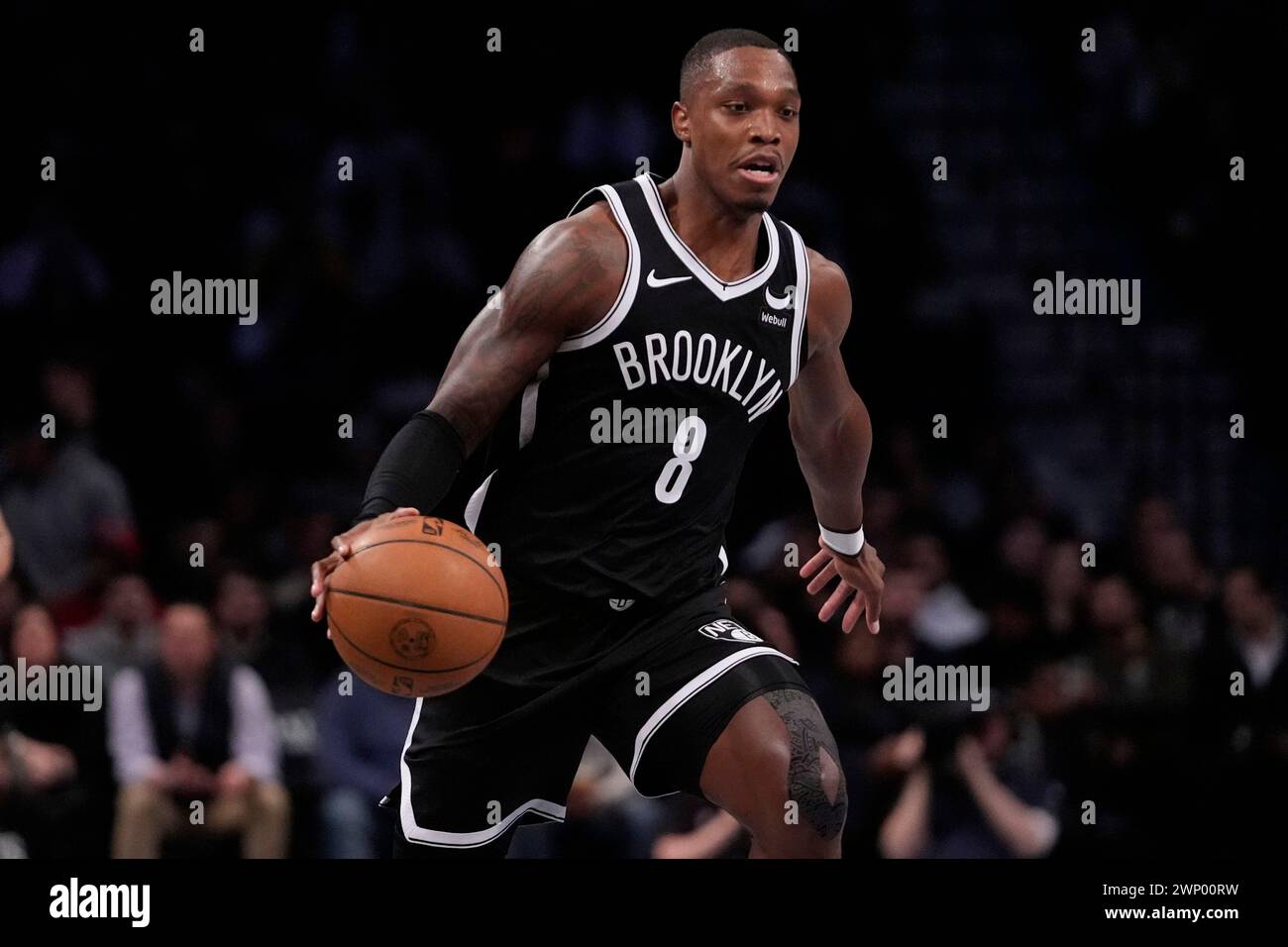 Brooklyn Nets' Lonnie Walker IV (8) during the first half of an NBA ...