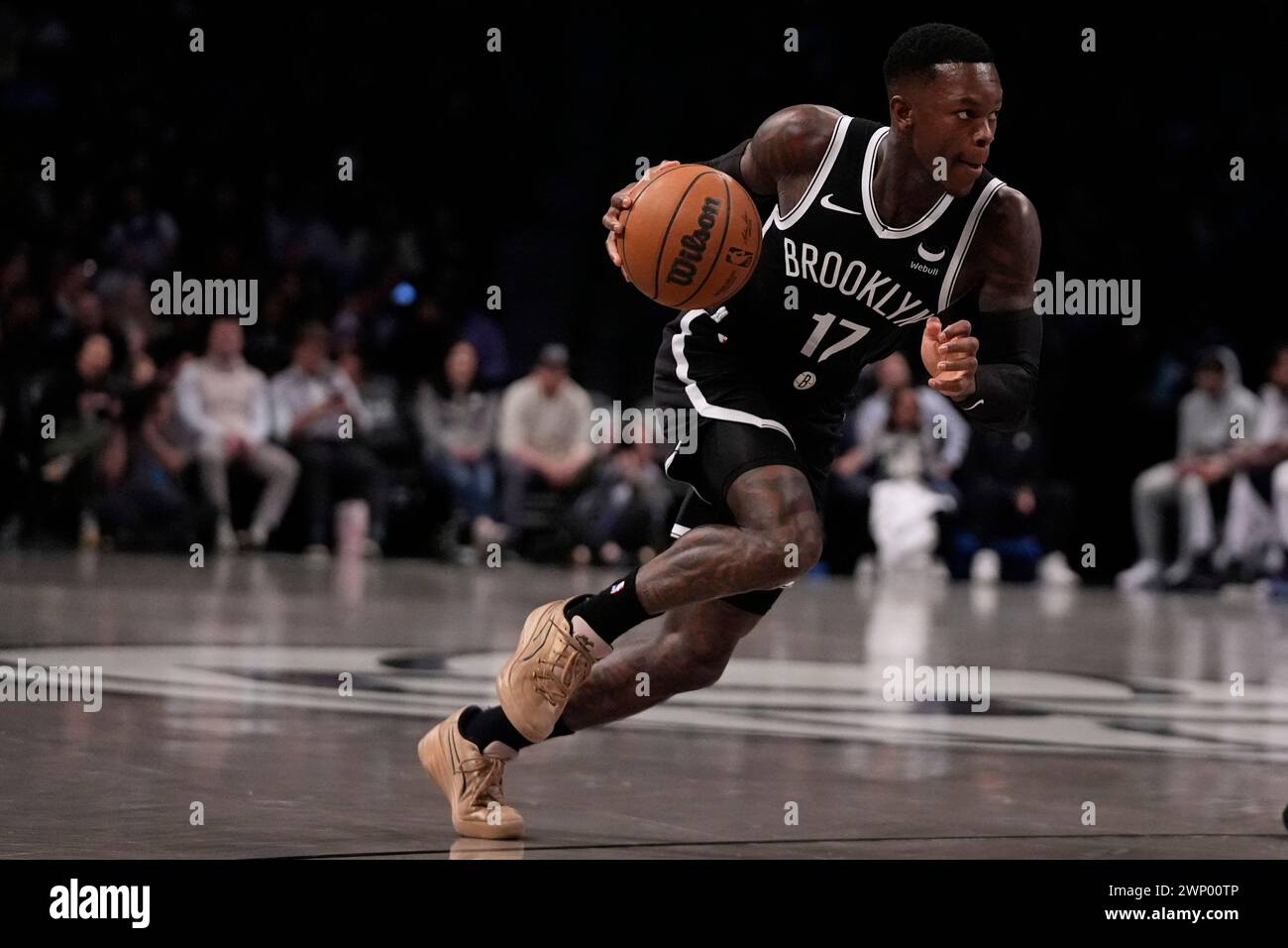 Brooklyn Nets' Dennis Schroder during the first half of an NBA ...