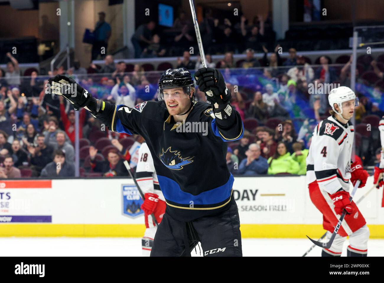CLEVELAND, OH - MARCH 04: Cleveland Monsters right wing Cameron Butler ...