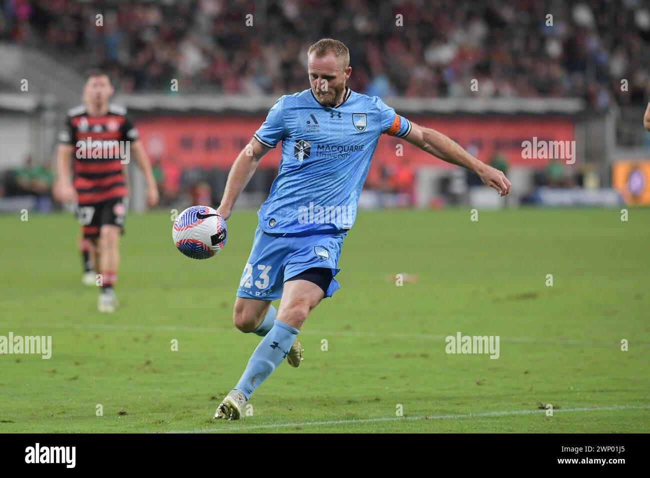 Parramatta, Australia. 02nd Mar, 2024. Rhyan Bert Grant of Sydney FC ...