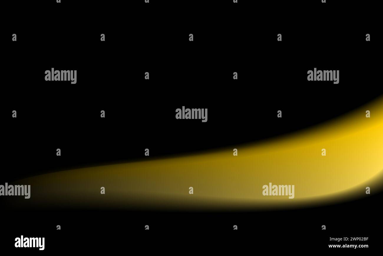 Yellow texture on isolated black background. Abstract blank gradient ...