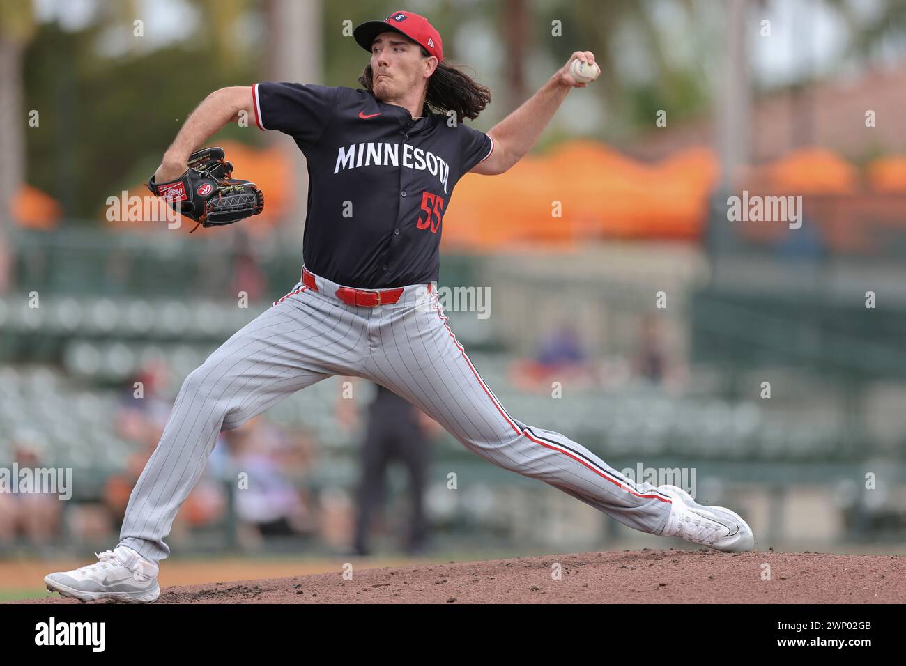 Sarasota FL USA; Minnesota Twins relief pitcher Kody Funderburk (55 ...
