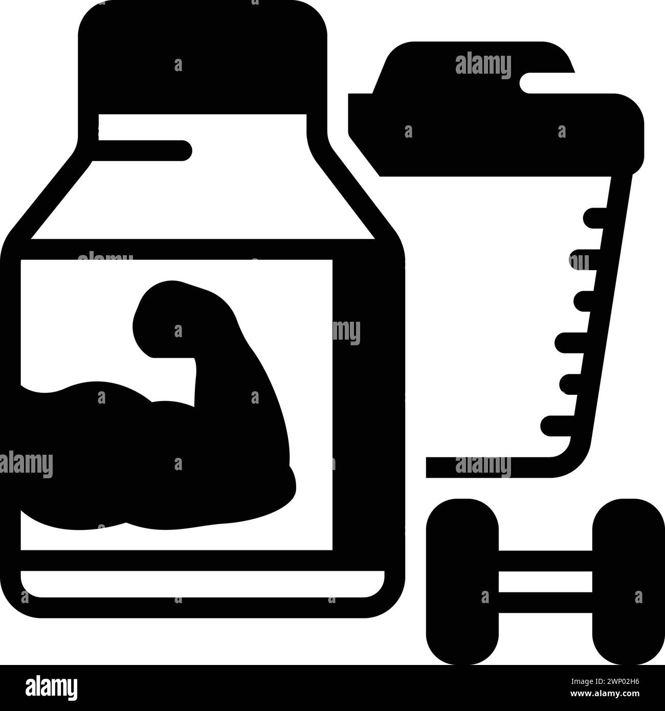 Dumbbell protein supplement icon Stock Vector Images - Alamy
