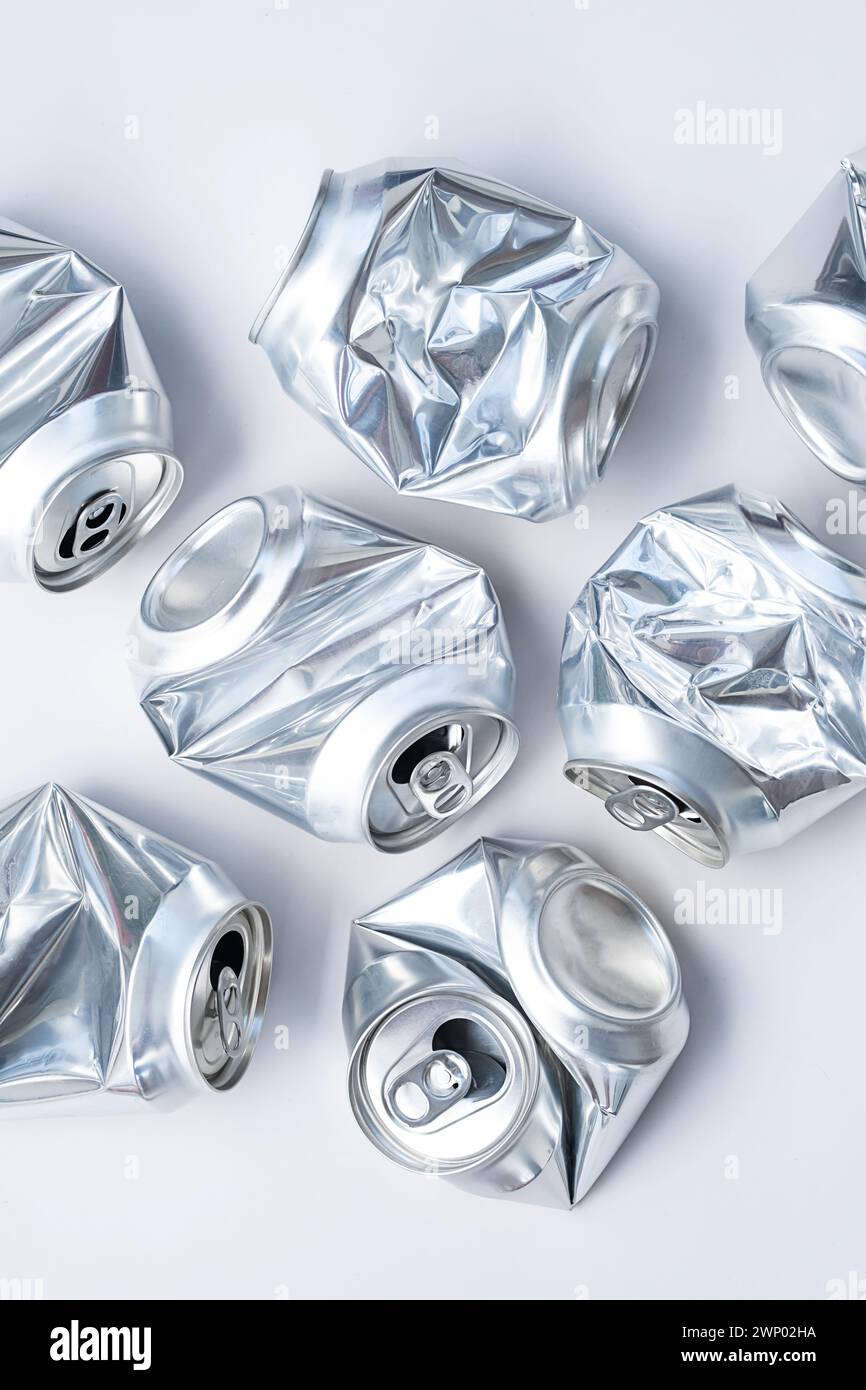 Aluminum broken cans. Sorting garbage for recycle Stock Photo - Alamy