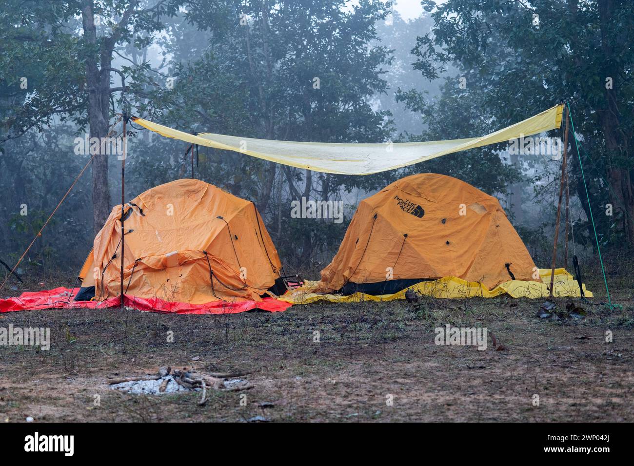 Friends camping in their ground tents for few days in Madhya Pradesh ...
