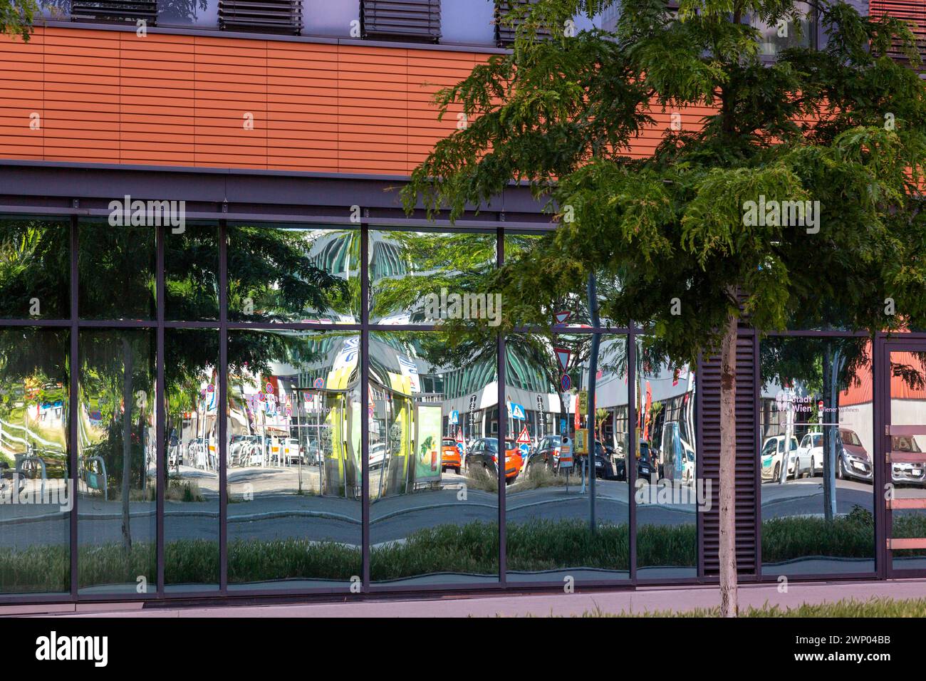 Glass shop window with reflection Stock Photo - Alamy