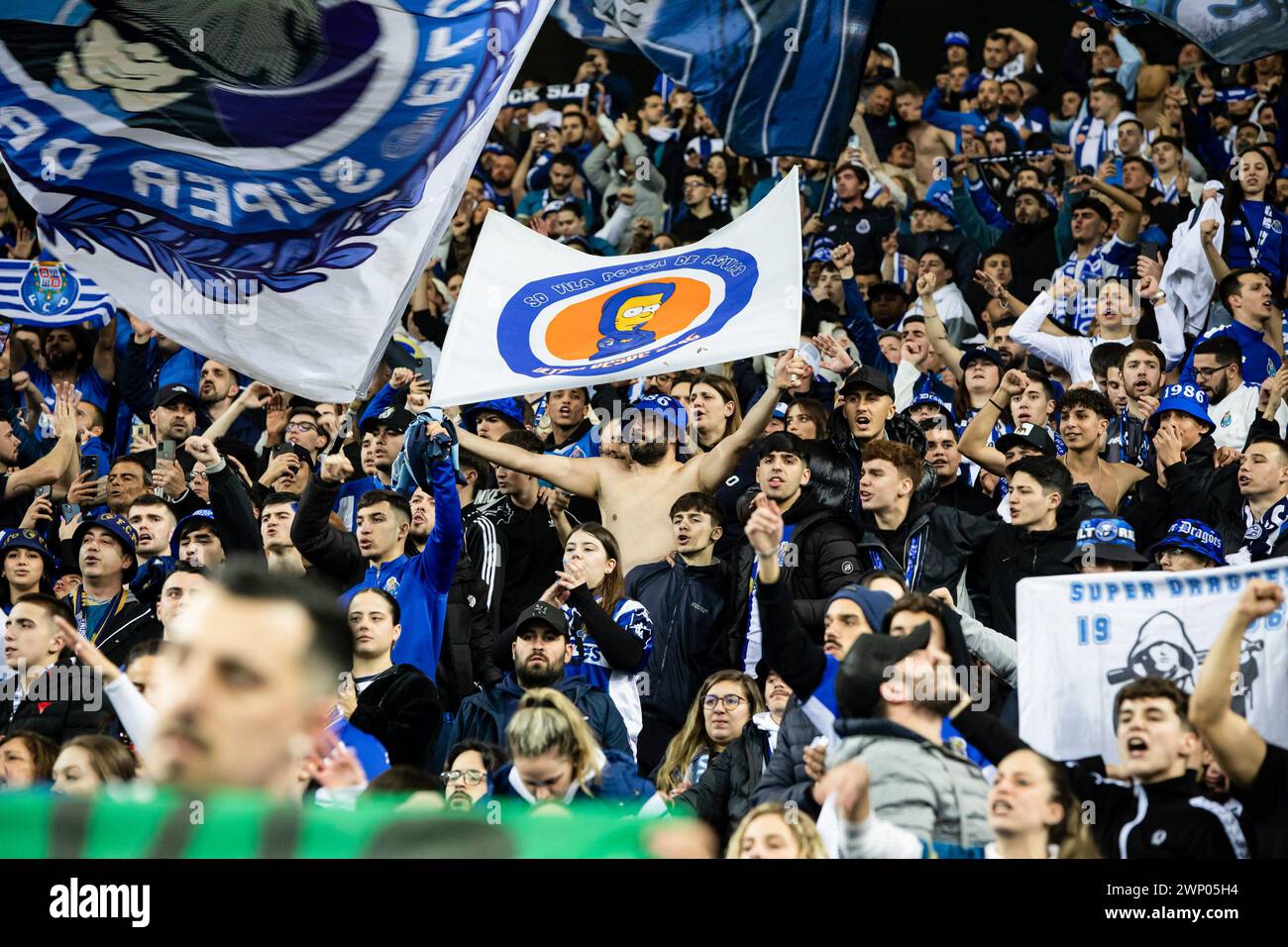 Porto, Portugal. 03rd Mar, 2024. FC Porto fans celebrate a goal during ...