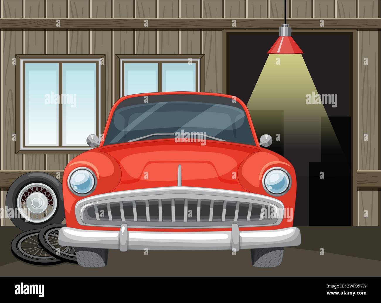 Enthusiast car garage Stock Vector Images - Alamy