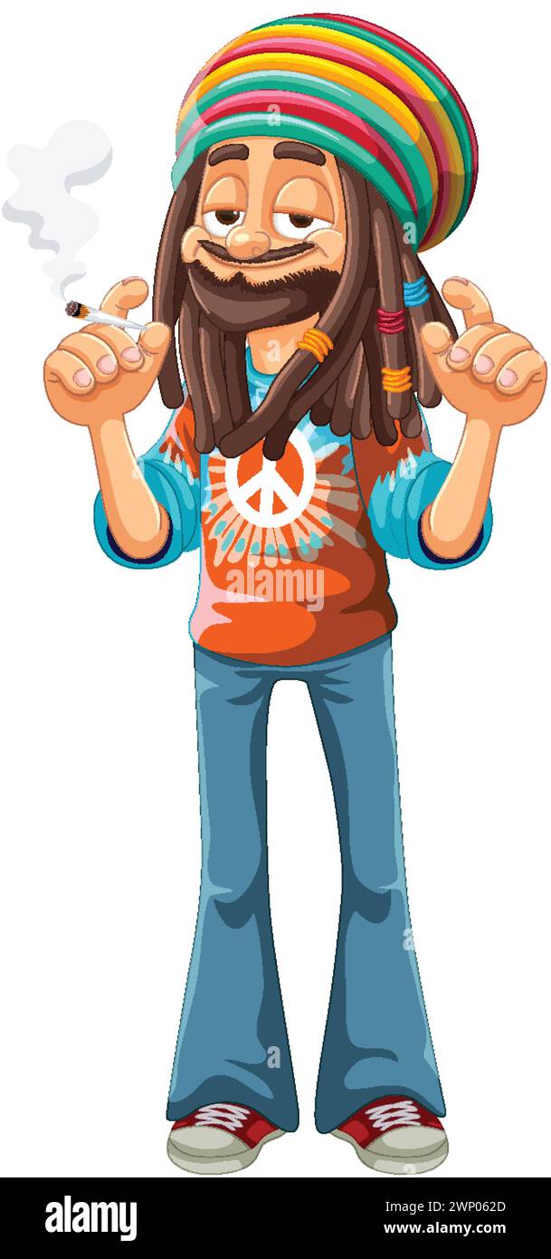 Smoking marijuana happy Stock Vector Images - Alamy