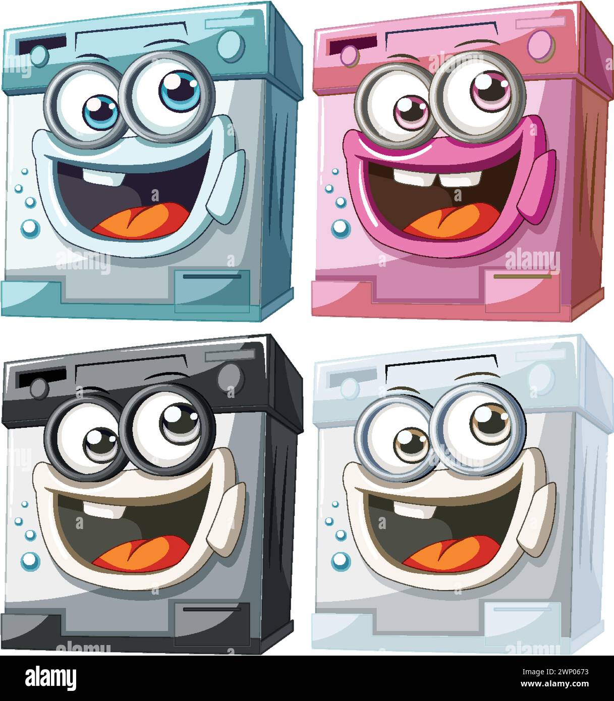 Colorful washing machines Stock Vector Images - Alamy