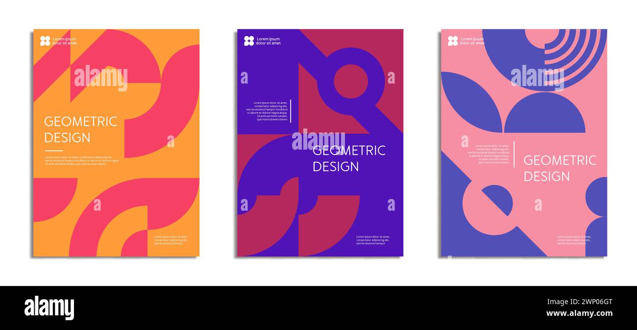 Modern geometric abstract presentation posters with pattern of color ...
