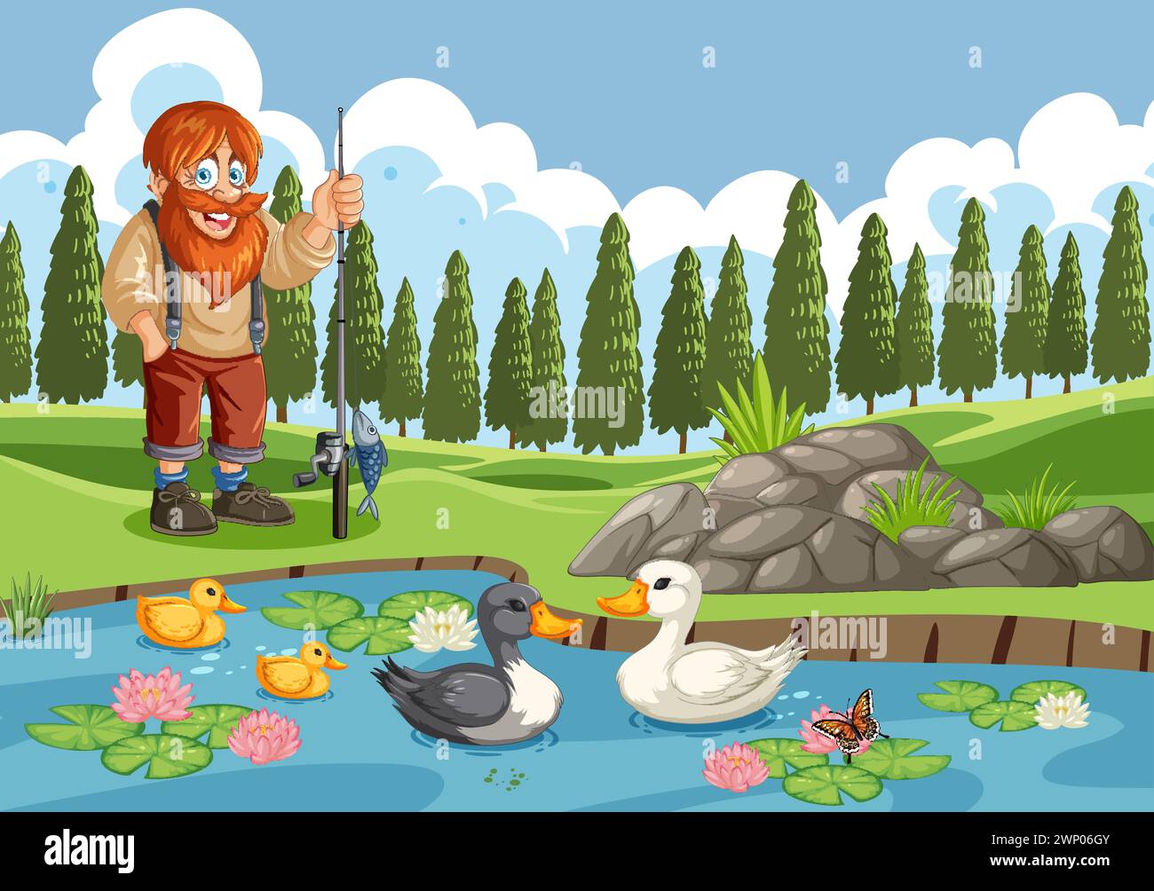 Fishing rubber ducks Stock Vector Images - Alamy