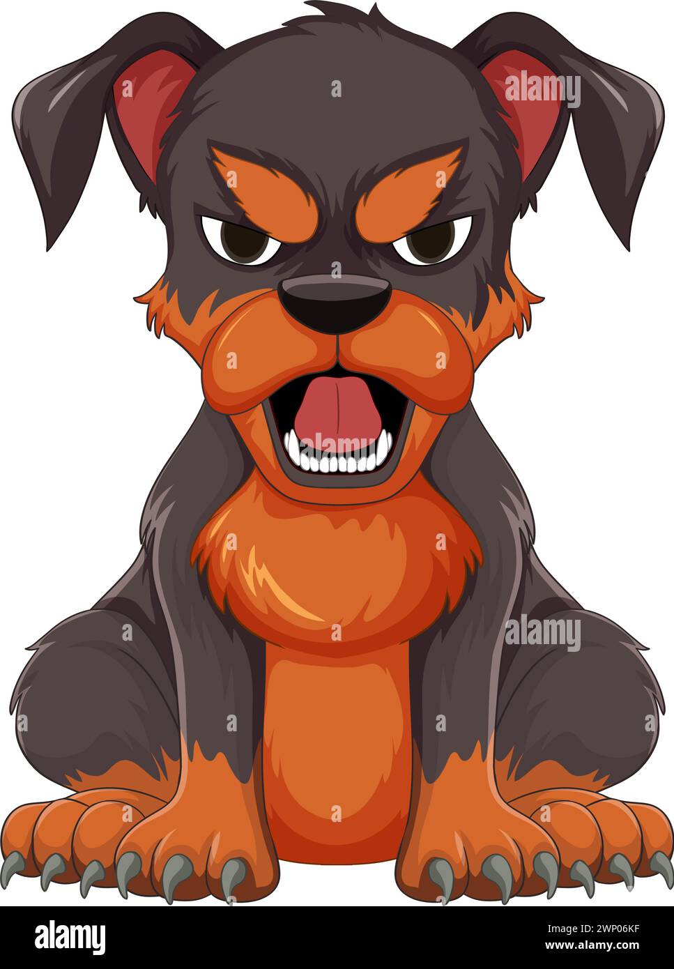 Angry cartoon dog with a menacing expression Stock Vector Image & Art ...