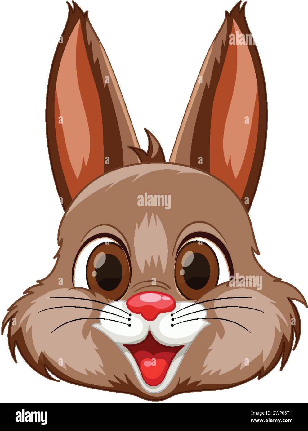 Happy brown rabbit with big ears illustration Stock Vector Image & Art ...