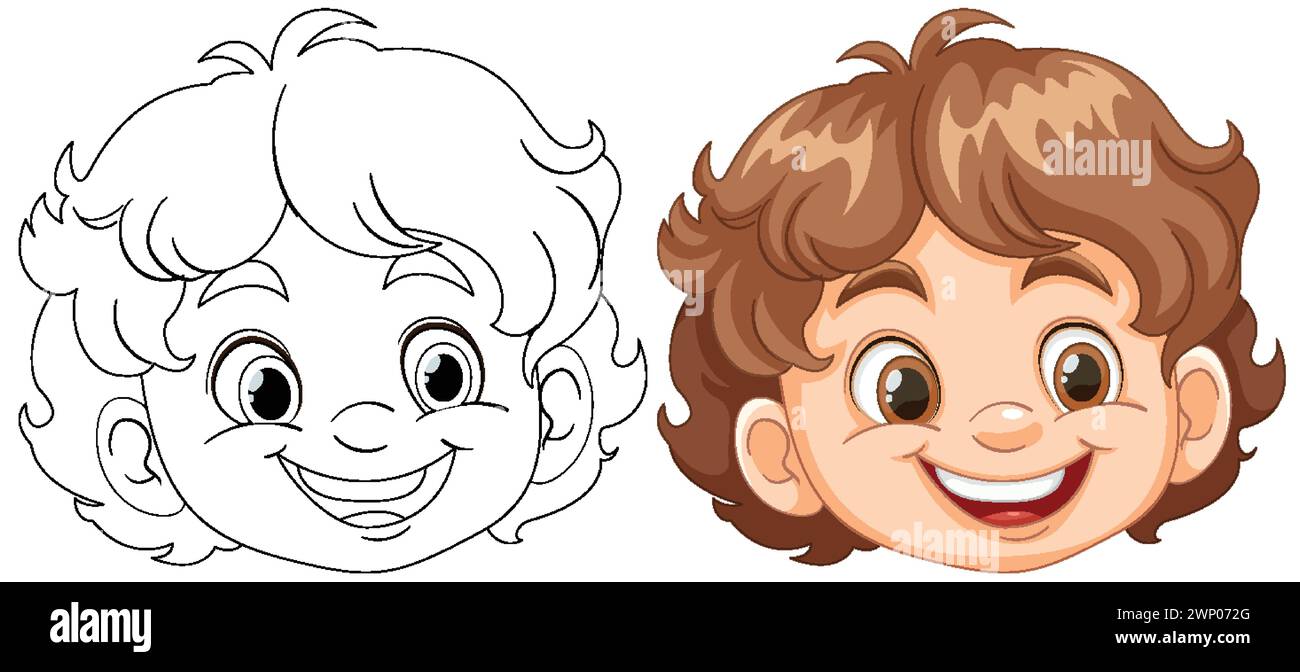 Vector illustration of a happy, smiling child Stock Vector Image & Art ...