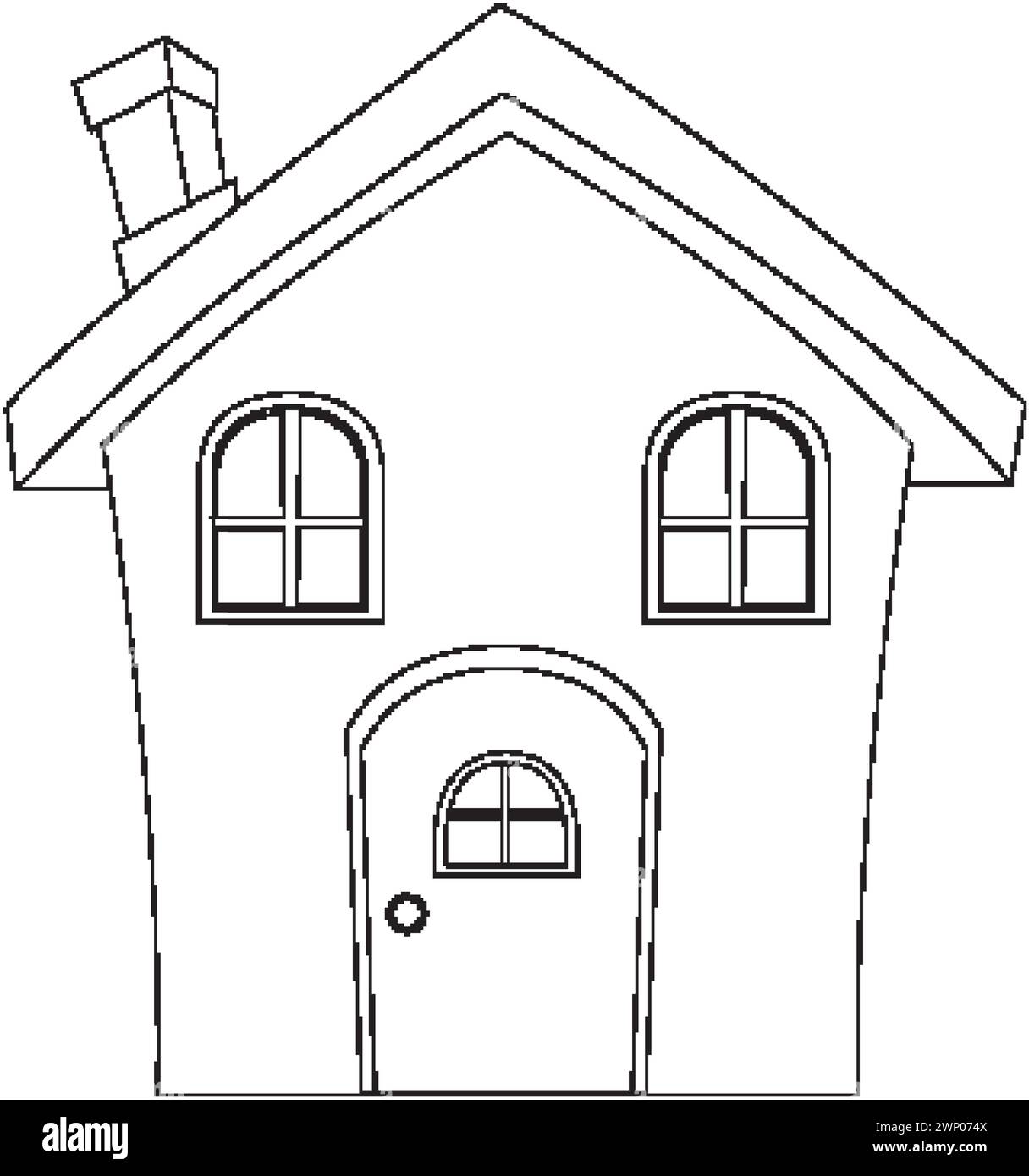 Simple line drawing of a quaint house Stock Vector Image & Art - Alamy