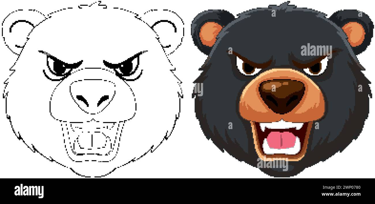 Two cartoon bears with fierce expressions Stock Vector Image & Art - Alamy