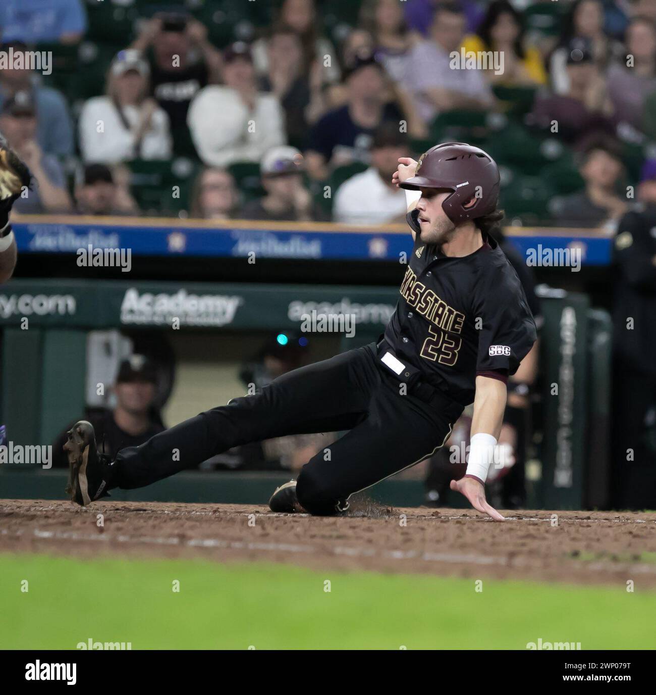 Houston, Texas, USA. 3rd Mar, 2024. Texas State outfielder ALEC PATINO ...