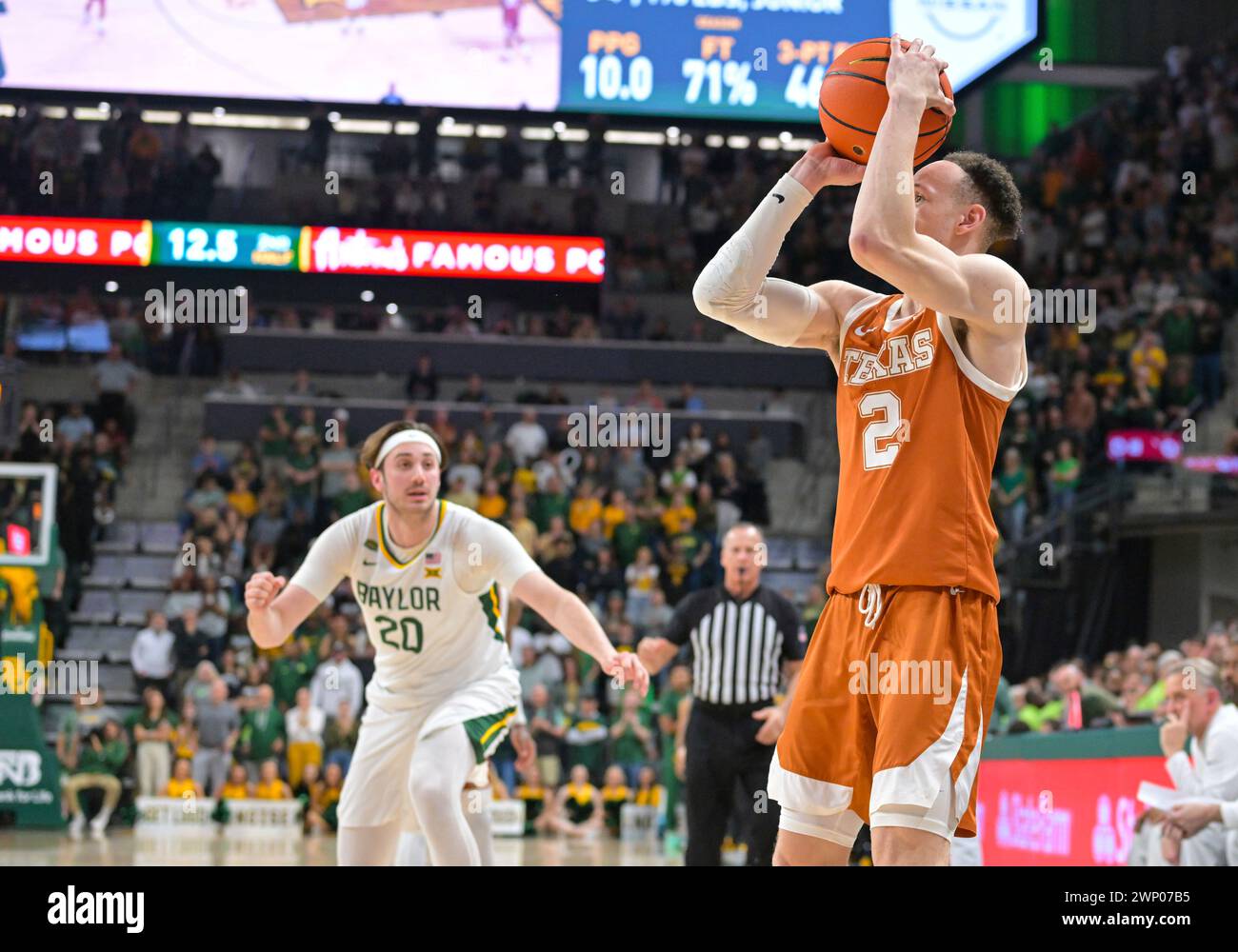 March 4 2024: Texas Longhorns guard Chendall Weaver (2) shoots the ball ...