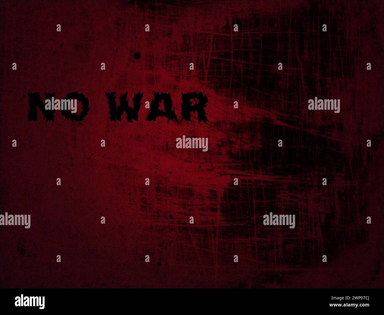 No war. War lettering in black. Red - black background. A call to peace ...