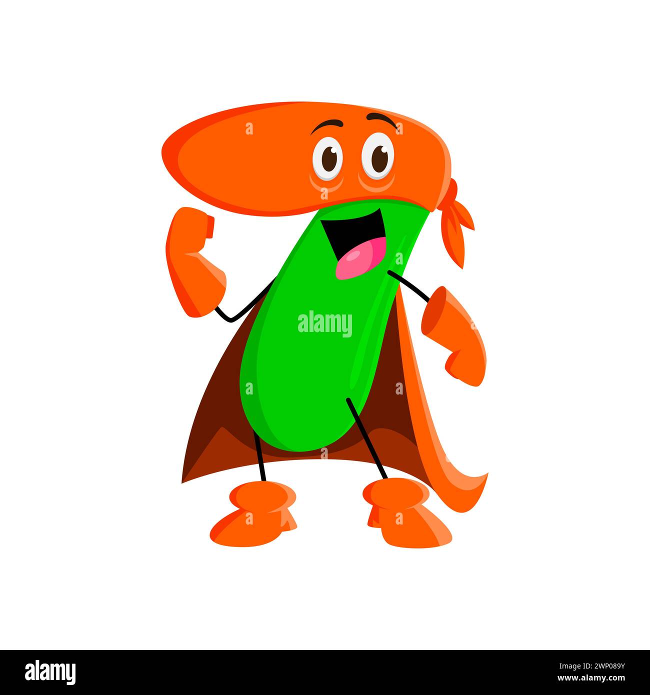 Cartoon math number seven superhero character. Isolated vector playful ...