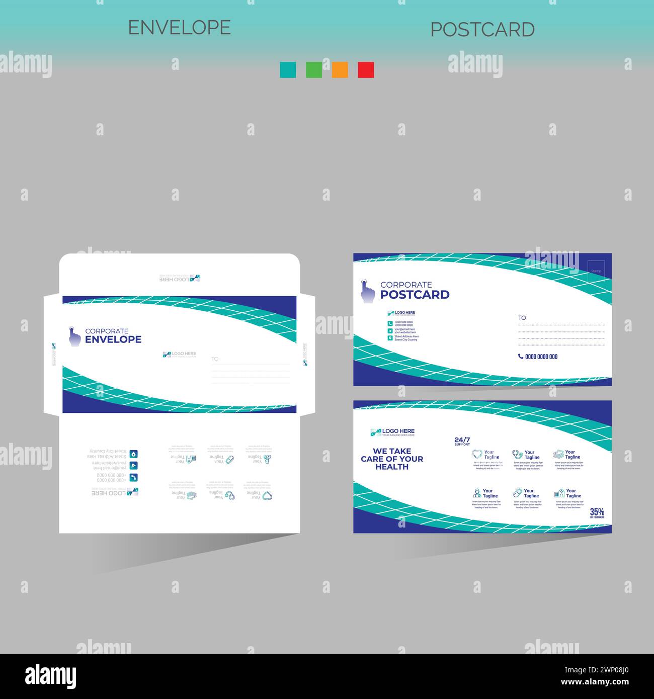 vector made envelope and postcard for any best company use Stock Vector ...