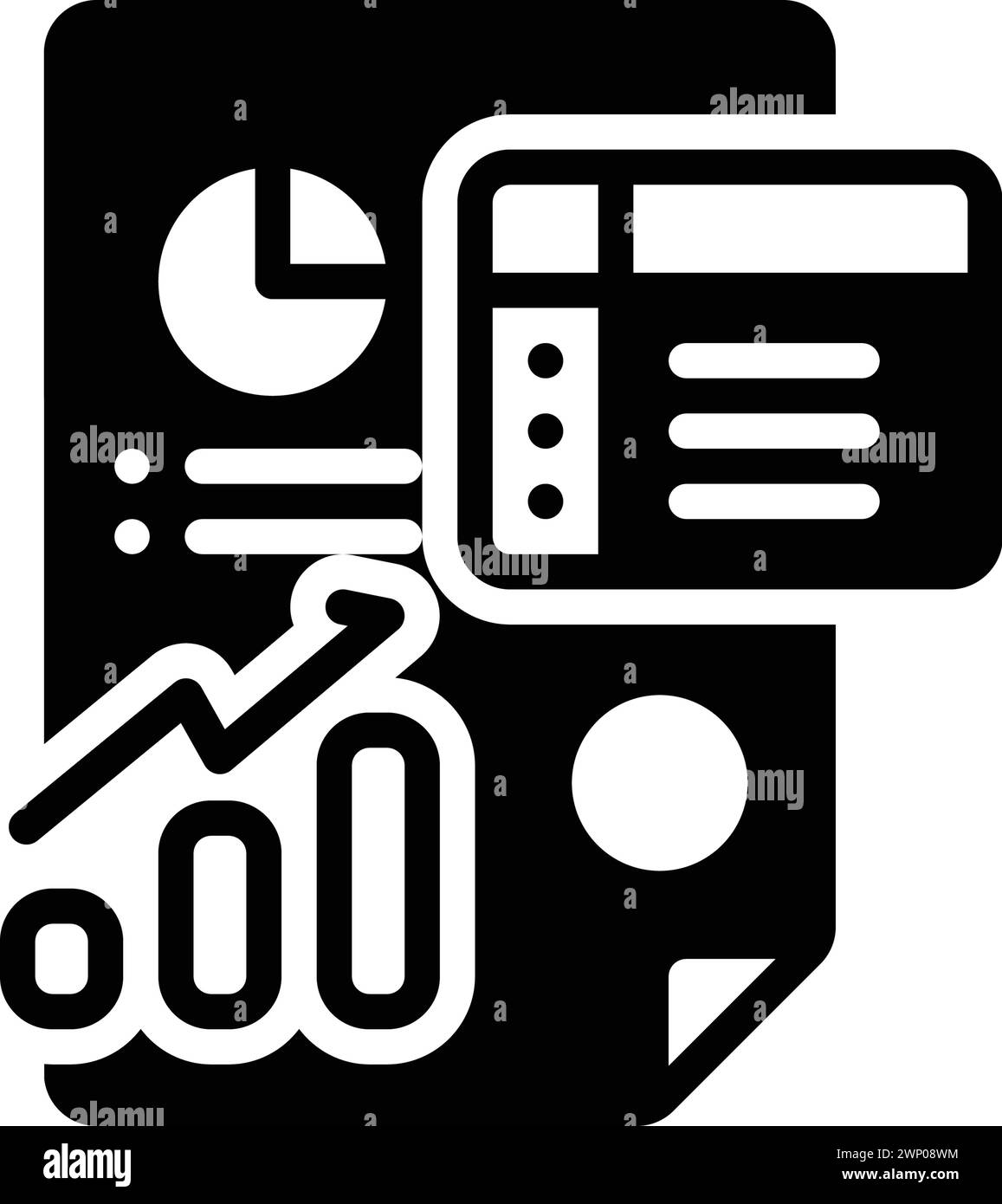 Analytics report sales icon Black and White Stock Photos & Images - Alamy