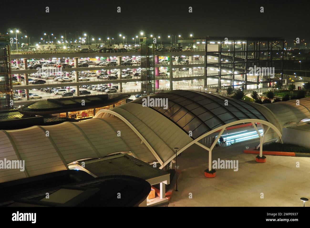 Istanbul, Turkey, December 31, 2023: Multi-storey modern parking with ...