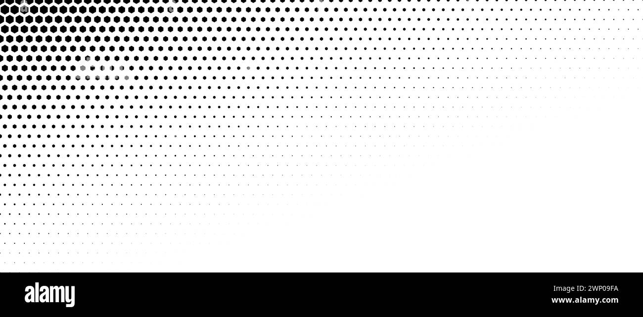 Hexagon corner halftone gradient texture. Abstract black grunge hex ...