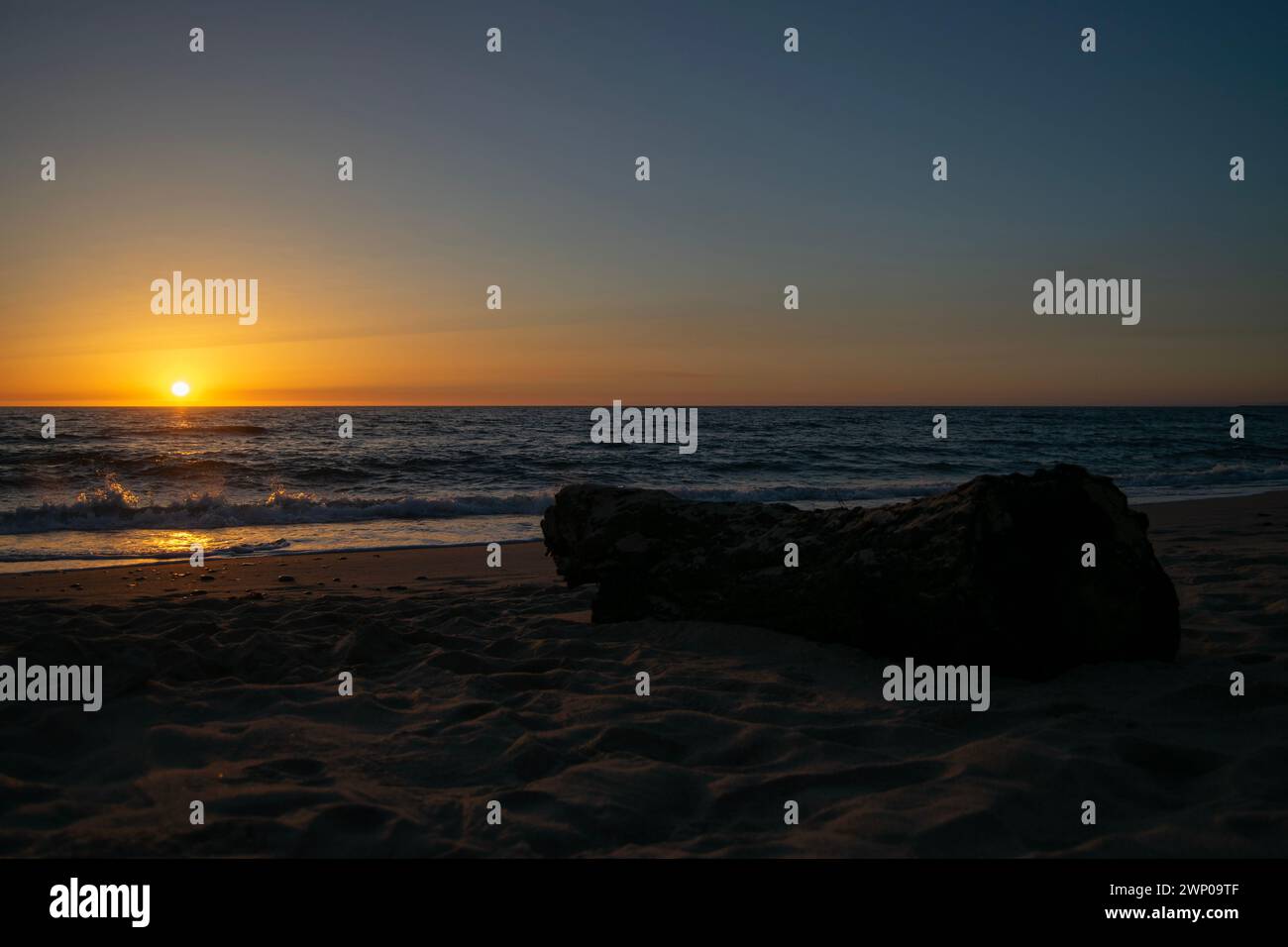 Beautiful Sunset at the beach, Sunset landscape without people ...