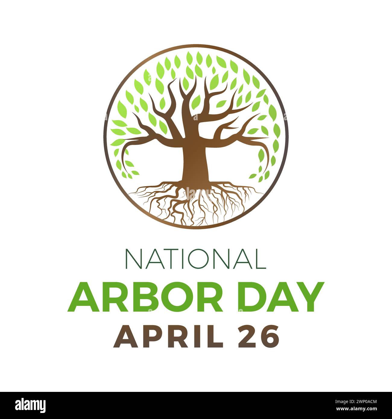 National Arbor Day celebrated every year of April 26, Vector banner ...