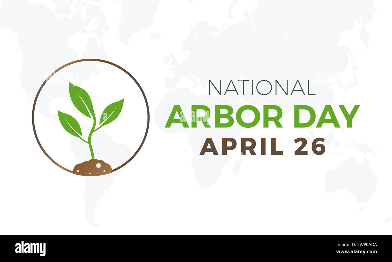 National Arbor Day celebrated every year of April 26, Vector banner ...