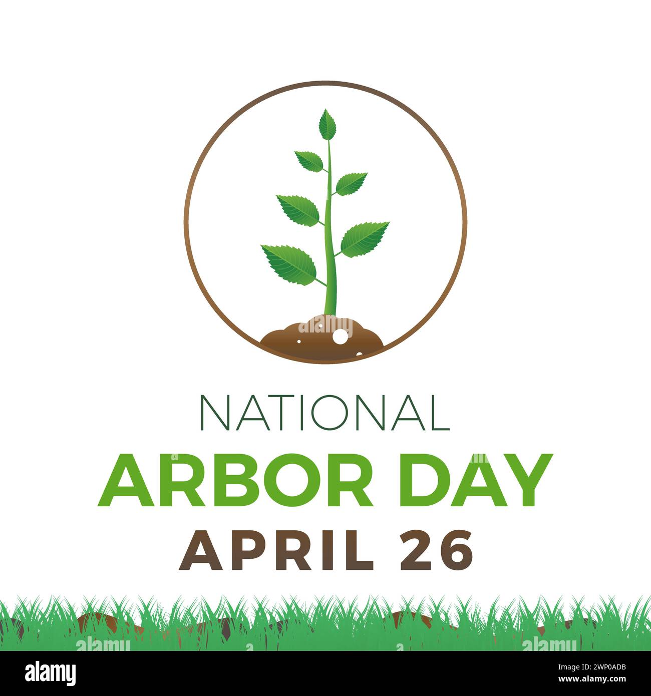 National Arbor Day celebrated every year of April 26, Vector banner ...