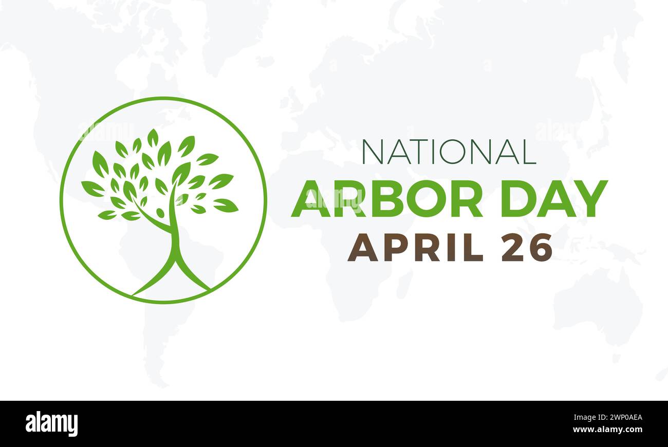 National Arbor Day celebrated every year of April 26, Vector banner ...