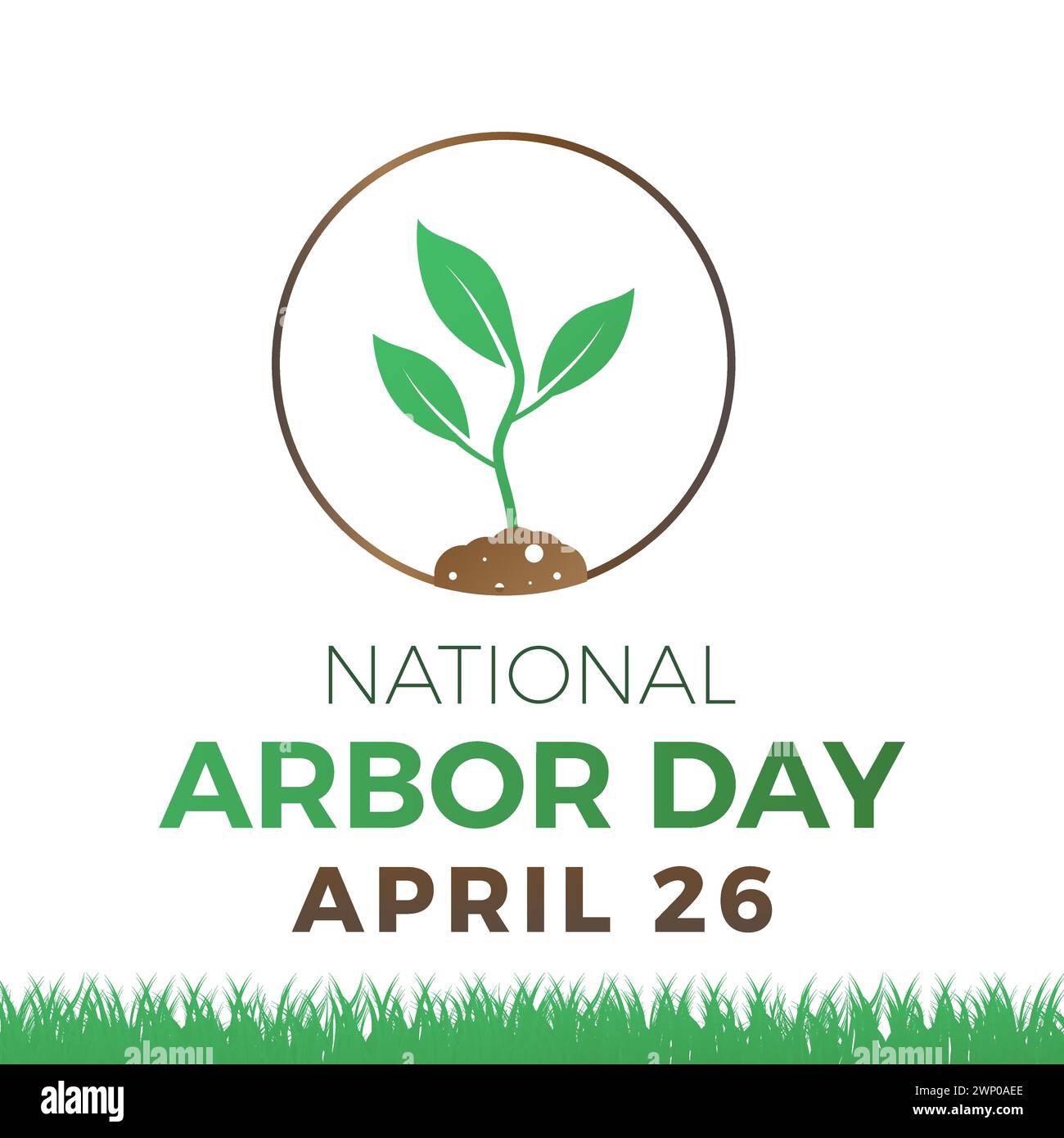 National Arbor Day celebrated every year of April 26, Vector banner ...