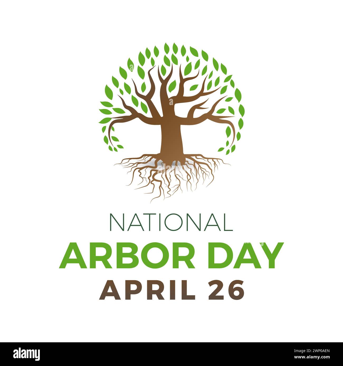 National Arbor Day celebrated every year of April 26, Vector banner ...