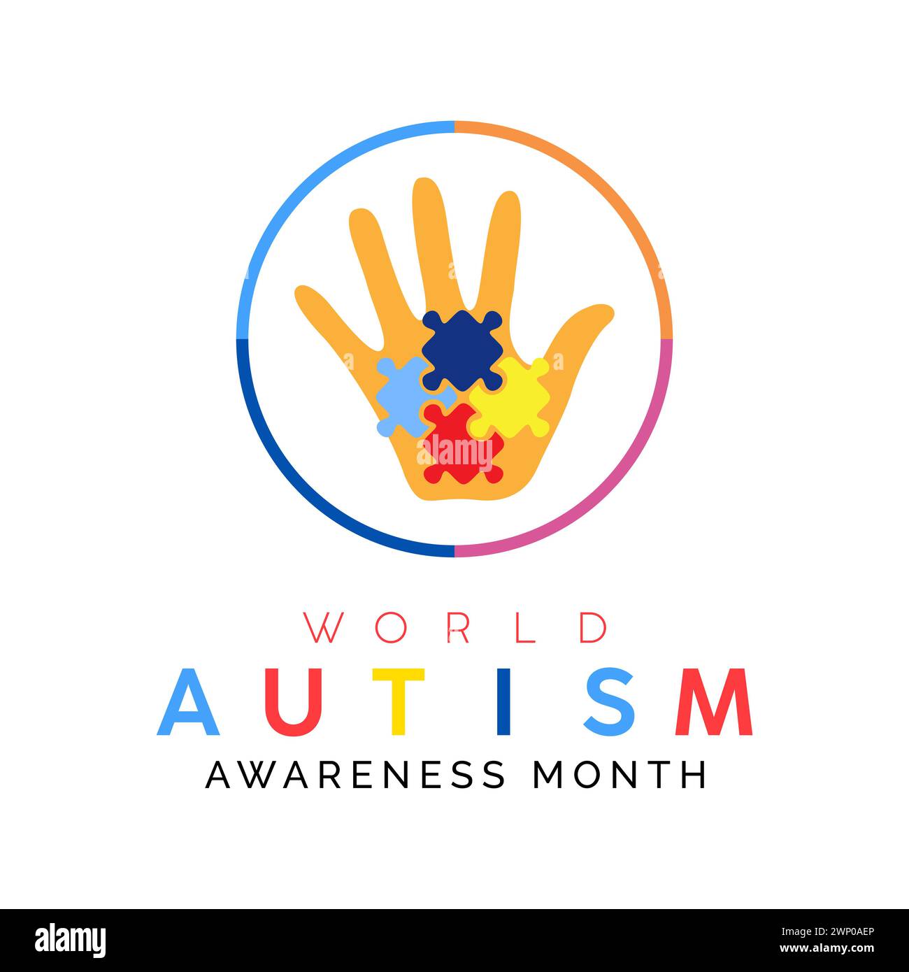 National Autism Awareness Month Observed every year of April, Vector ...