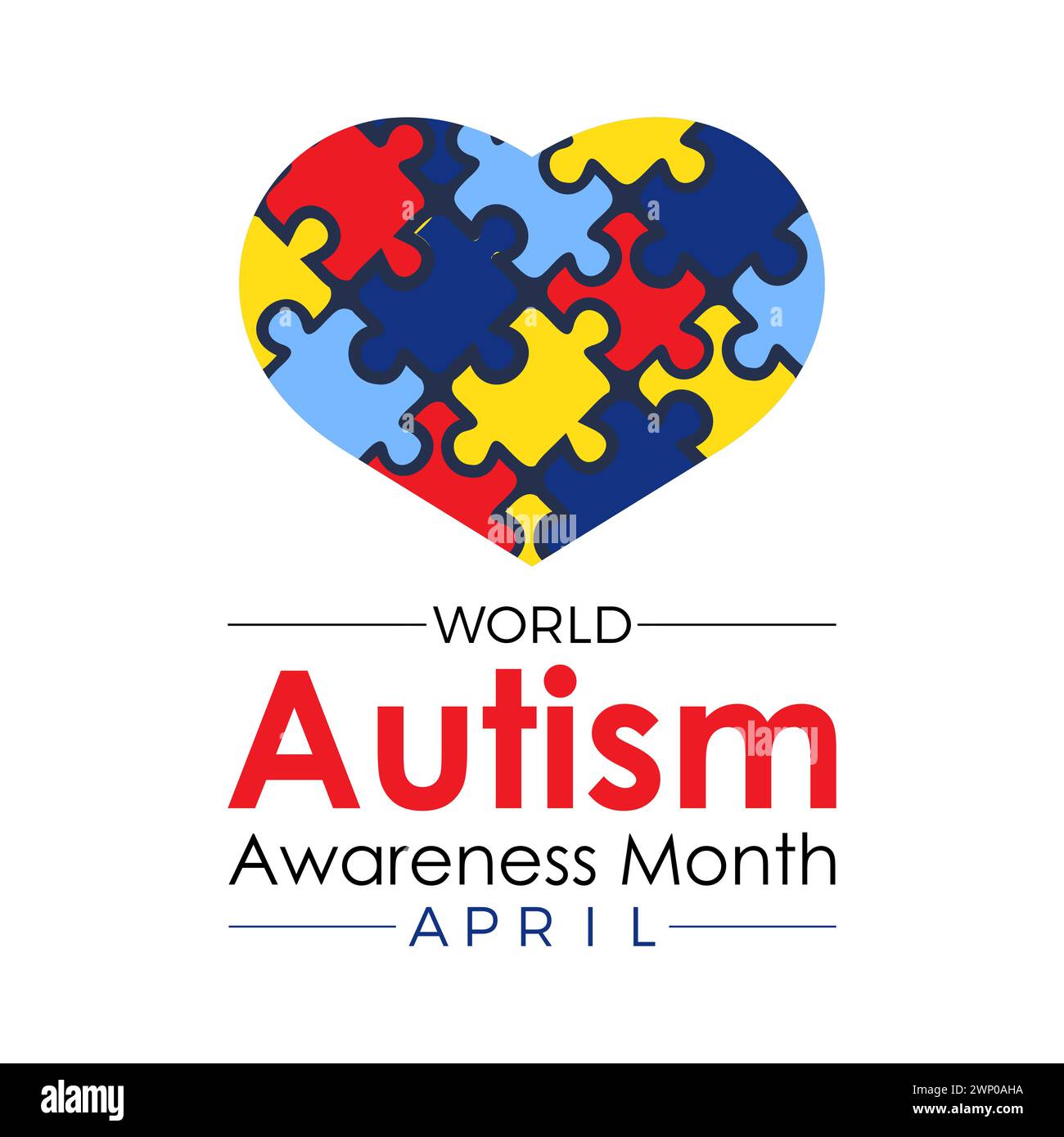 National Autism Awareness Month Observed every year of April, Vector ...
