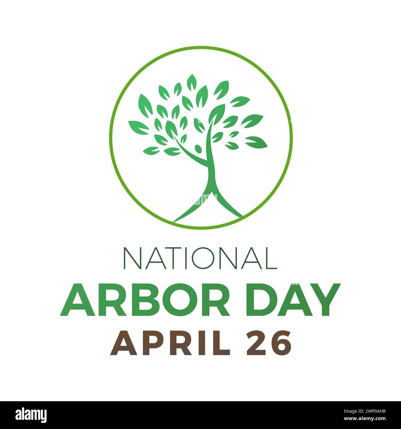 National Arbor Day celebrated every year of April 26, Vector banner ...