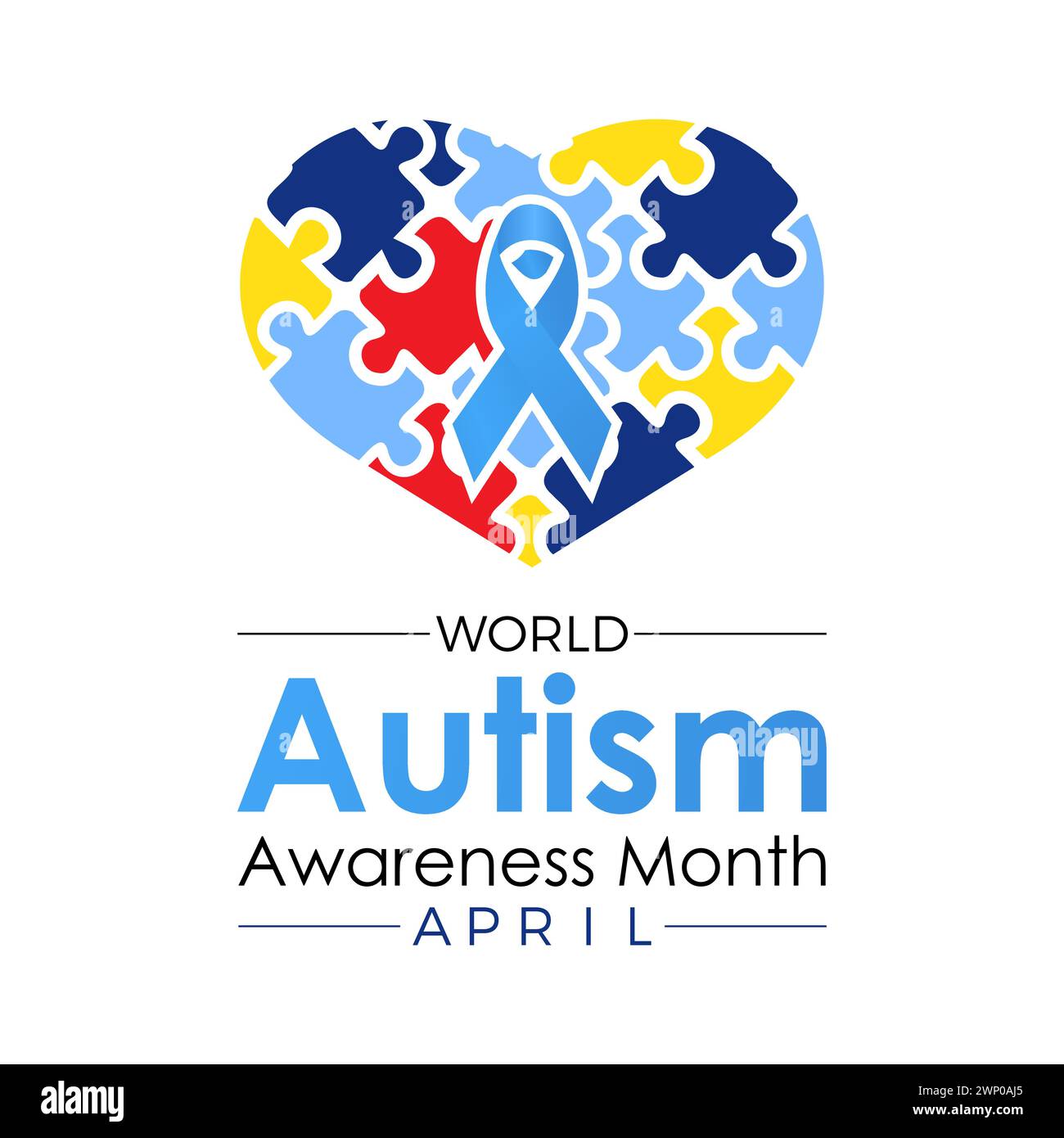 National Autism Awareness Month Observed every year of April, Vector ...