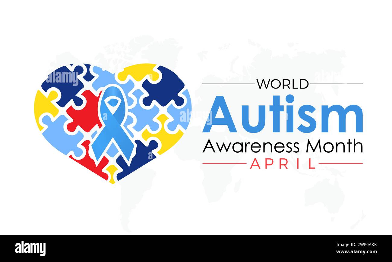 National Autism Awareness Month Observed every year of April, Vector ...