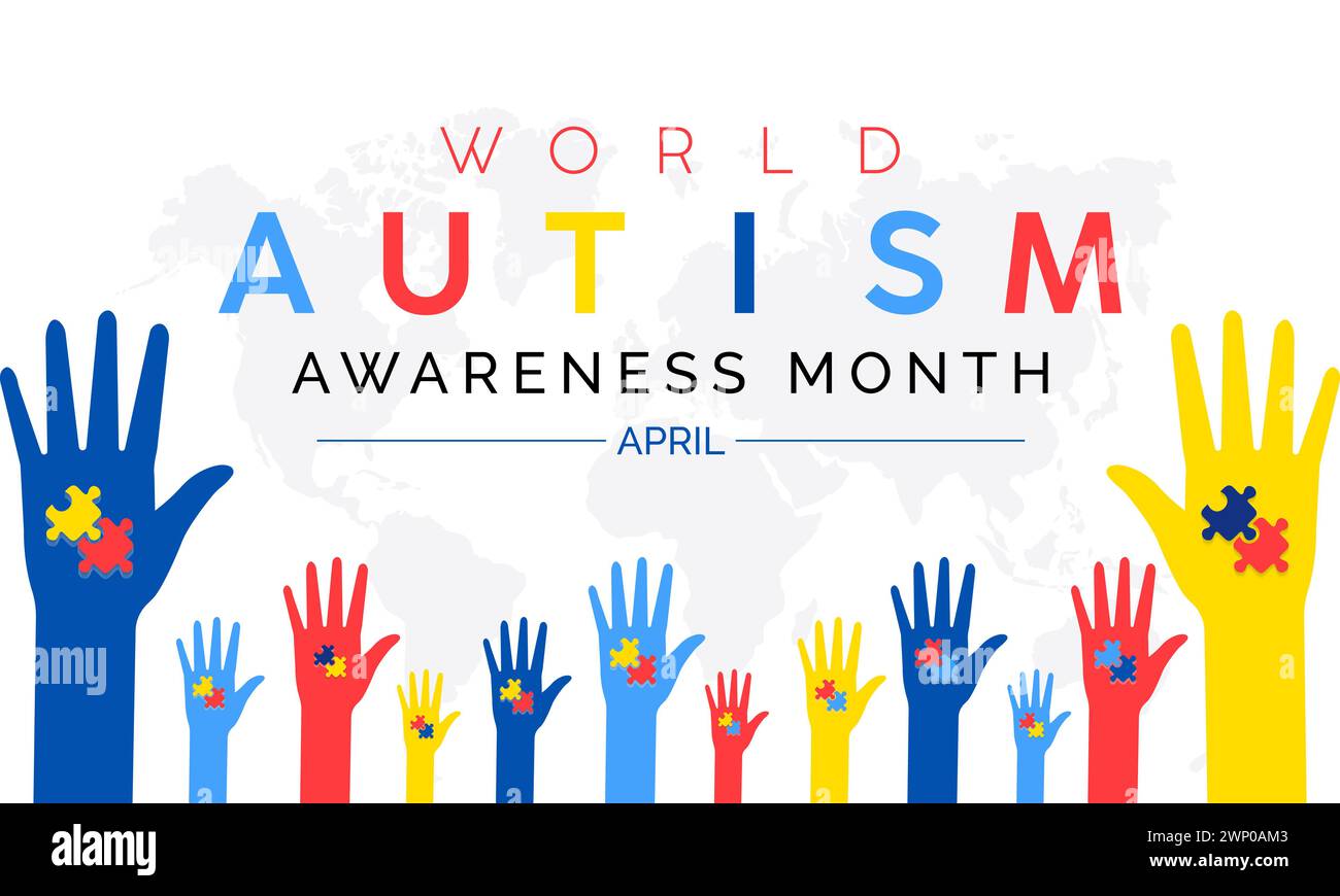 National Autism Awareness Month Observed every year of April, Vector ...