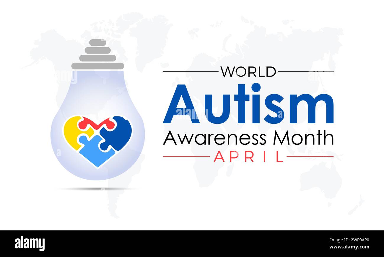 National Autism Awareness Month Observed every year of April, Vector ...