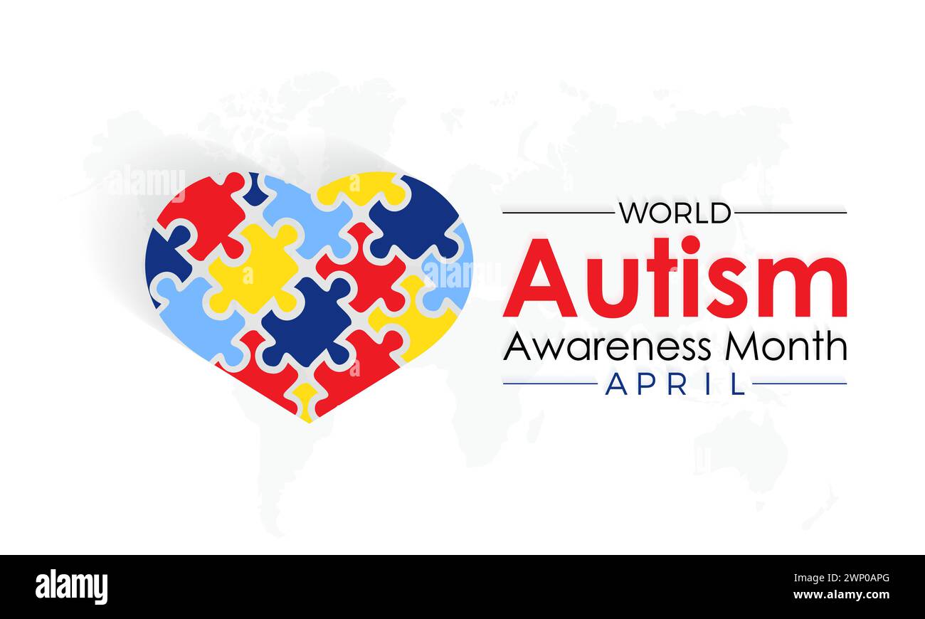 National Autism Awareness Month Observed every year of April, Vector ...