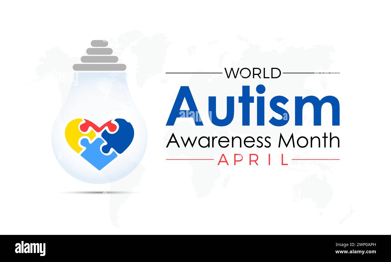 National Autism Awareness Month Observed every year of April, Vector ...